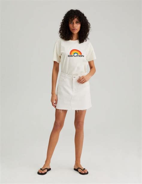 Жіноча спідниця джинсова коротка кремова купити в Україні Київ Diverse