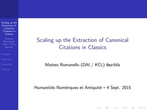 Scaling Up The Extraction Of Canonical Citations In Classics Pdf
