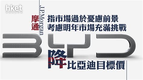大行報告1211摩通市場過於憂慮比亞迪前景 惟考慮明年市場充滿挑戰降AH股目標價