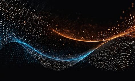 Premium Photo Abstract Waving Particle Technology Background Design Abstract Wave Moving Dots