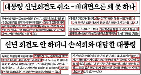 문재인 대통령 신년 기자회견 취소 및 특정 언론인 대담 오마이포토