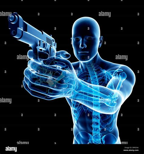 Man With Gun Artwork Stock Photo Alamy