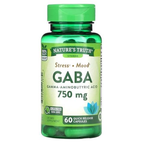 Natures Truth Gaba Gamma Aminobutyric Acid 750 Mg 60 Quick Release