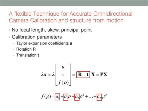 Ppt Camera Calibration Omnidirectional Camera Calibration