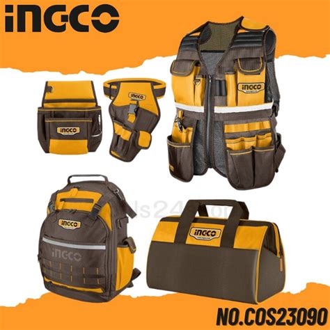 Ingco ชุดรวมกระเป๋าเครื่องมือช่าง 5 ตัวชุด Combo Set No Cos23090