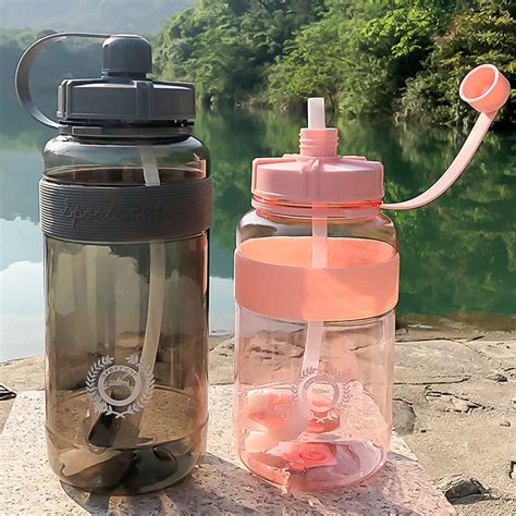 도매 1000ml 허벌 라이프 영양 물병 티보틀 24fit 밀크 쉐이크 병 밀짚 스포츠 플라스틱 공간 주전자 티몬