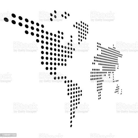 세계의 점선지도 측면 뷰 왜곡 흰색 배경에 검은 색 벡터 점 0명에 대한 스톡 벡터 아트 및 기타 이미지 0명 3차원 형태 개념 Istock