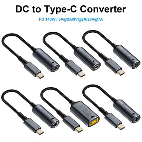Multiple Port Input Type C Output 140w Power Converters Cable Adapter