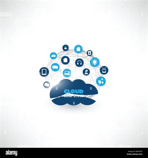 Cloud Computing Design Concept With Icons Digital Network Connections