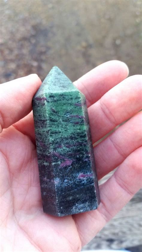 Ruby In Epidote Crystal Towerwandpoint Etsy