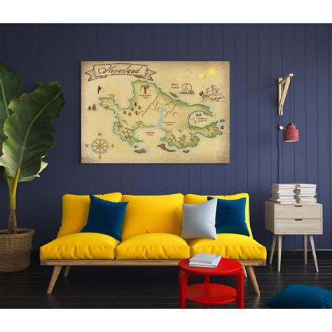 Neverland Maps Tapestry Retro Map Earth Maps Fantastic Tapestry