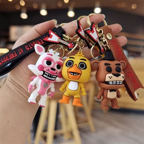 5pcs Fnaf Five Nights At Freddys Keychain Freddy Foxy Xmas Ts For