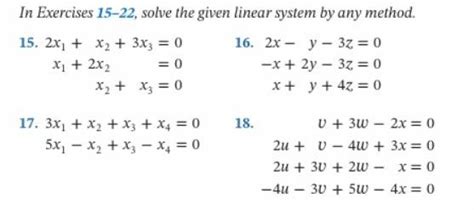 Solved In Exercises Solve The Given Linear System By Chegg