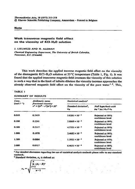 Pdf Weak Transverse Magnetic Field Effect On The Viscosity Of Kcl H2o
