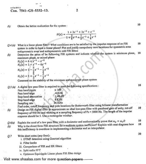 Discrete Time Signal Processing 2012 2013 Be Electronics And