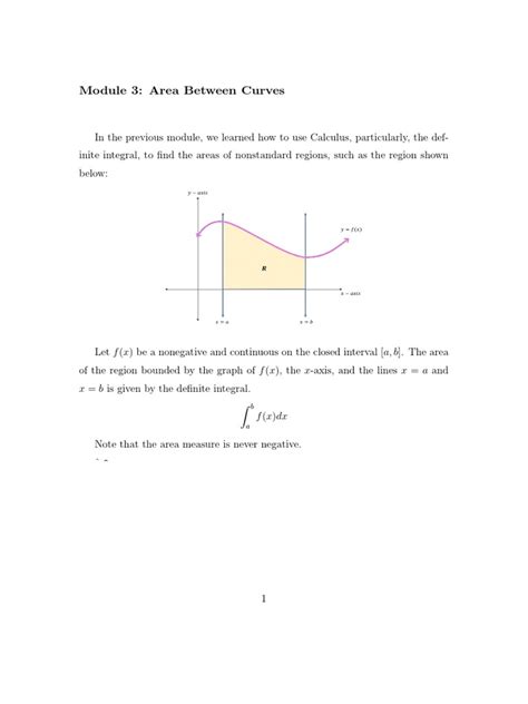 Module 3 Area Between Curves Pdf
