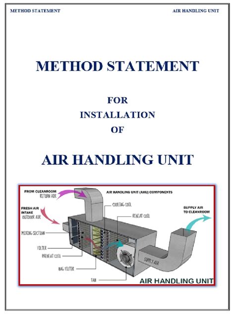Method Statement Installation Of Air Handling Unt Pdf Occupational