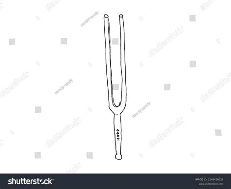 Tuning Fork Pen Drawing Illustration Stock Illustration 2148450621