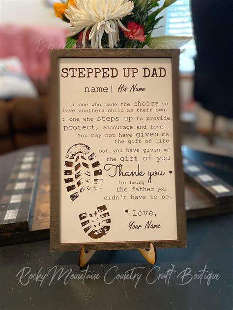 Stepped Up Dad Personalized Engraved Happy Fathers Day Stepped In Stepped Up Personalized