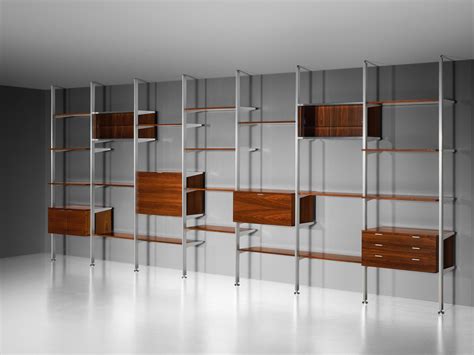 George Nelson For Herman Miller Css Modular Wall Unit In Walnut And Alum