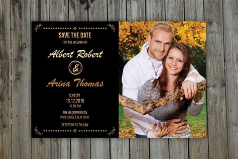Vintage Postcard Save The Date Template Parahyena