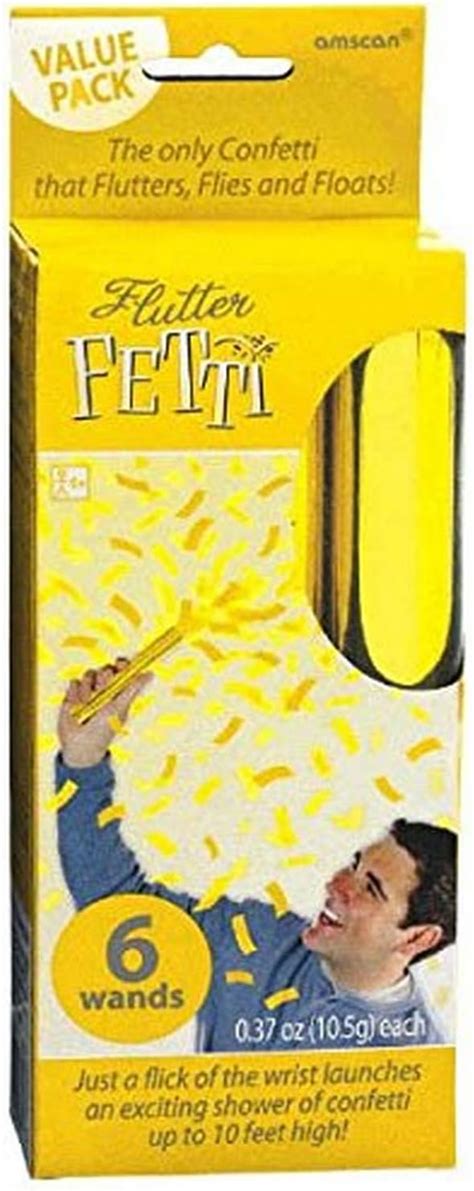 Amscan Yellow Flutter Fetti 6 Pcs Party Decor Home And Kitchen