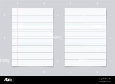 Blank Realistic Vector Horizontal Lined Notebook Stock Vector Image