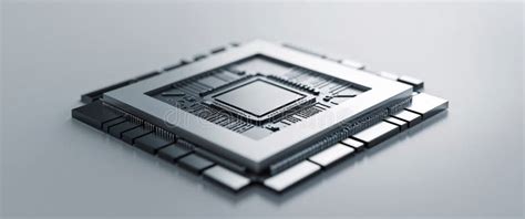Illuminated Futuristic Microchip With Advanced Circuitry Design Stock