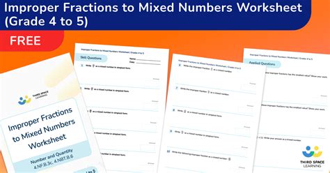 FREE Improper Fractions To Mixed Numbers Worksheet