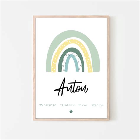 Geburtsposter Regenbogen Sabisol Design
