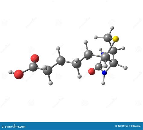 Biotin B7 Molecular Structure On White Background Stock Illustration Illustration Of Biology