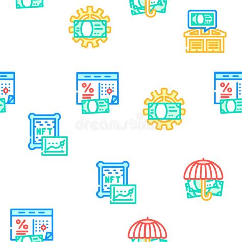 Asset Management Digital Business Vector Seamless Pattern Stock Illustration Illustration Of