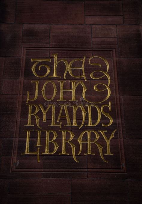 Cartaz Que Declara A Biblioteca John Rylands Em Deansgate Manchester