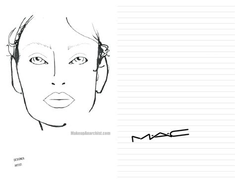 Blank Mac Face Charts Makeup Anarchist Face Chart Makeup Face