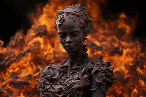 Premium Photo Fire Burns On The Ground