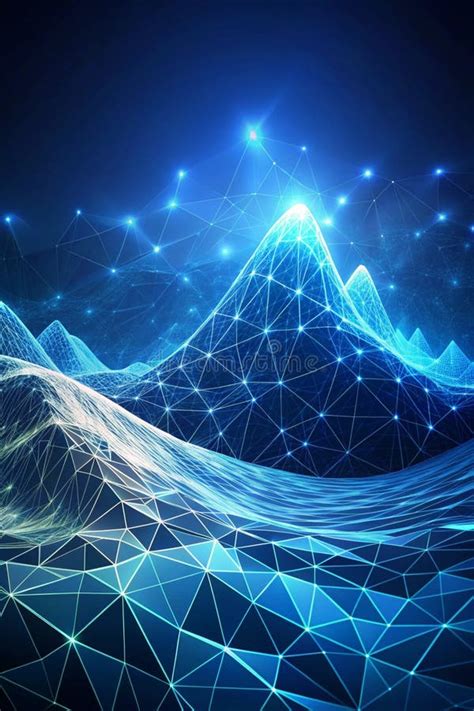 Abstract Wave Shape On Low Polygonal Triangular Background Stock