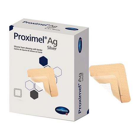 Silicone Foam Dressing Proximel™ Square Silicone Adhesive With Border Sterile