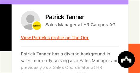 Patrick Tanner Sales Manager At Hr Campus Ag The Org