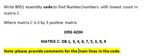 Write 8051 Assembly Code To Find Numbernumbers With