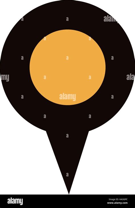 Map Pointer With Circle Interior Yellow Vector Illustration Stock