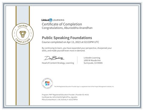 Aburoobha Anandhan On Linkedin Certificate Of Completion