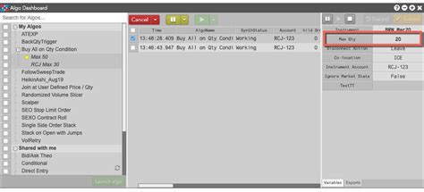 Launching An Algo From The Algo Dashboard Algo Dashboard Help And
