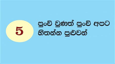 Grade 4 Sinhala Lesson 5 පුංචි වුනත් පුංචී අපට හිතන්න පුළුවන් Youtube