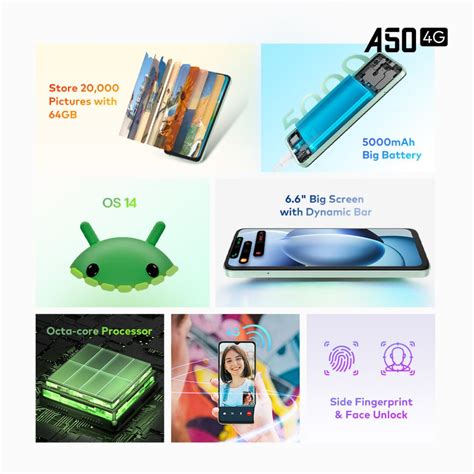 Itel A50 Ram 8gb 3gb 5gb Rom 64gb 6 6 Big Screen 5000mah Big Battery 10w Typec Ai