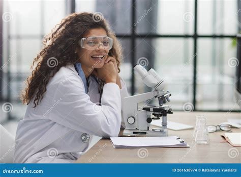 Young Woman In Biological Laboratory Attractive Young Female Scientis