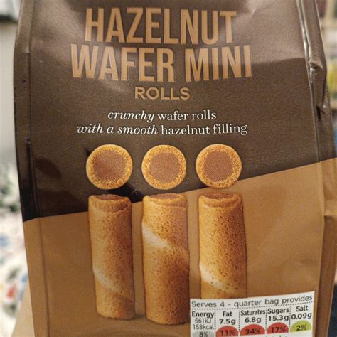 Hazelnut Wafer Mini Rolls Mands Food Kalorie Kj A Nutriční Hodnoty