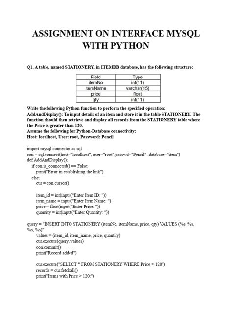Python Mysql Operations Guide Pdf Data Sql