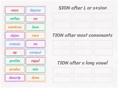 Sion Or Tion Sentences Teaching Resources