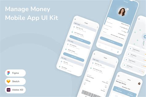 Manage Money Mobile App Ui Kit Ui Kits And Libraries ~ Creative Market