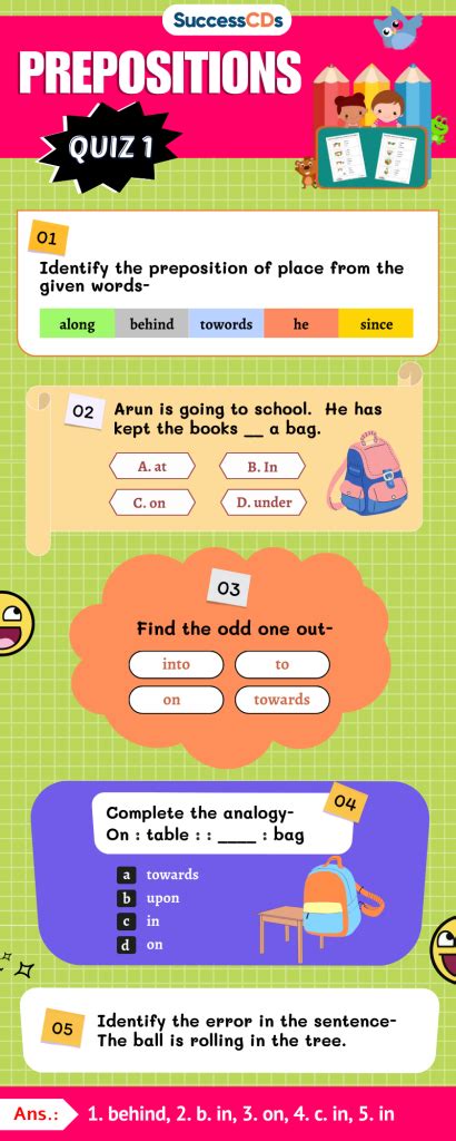 Exercises On Prepositions Preposition Exercises With Answers